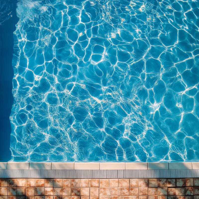 Sparkling Pool Water with Sunlit Ripples and Tiled Edge on a Sunny Day ...
