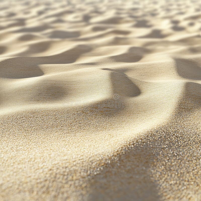 Sunlit Ripples Sandy Desert Dunes Creating Abstract Patterns Stock ...