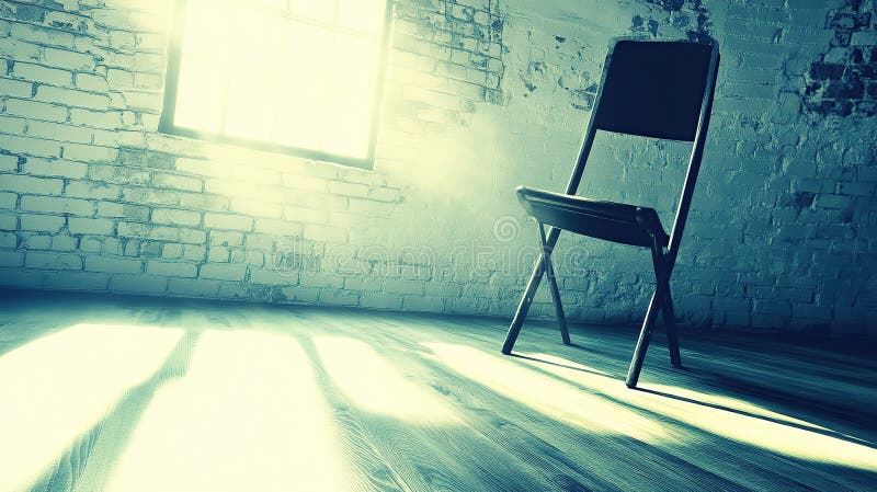 Sunlit Room, Empty Chair, Brick Wall, Waiting Stock Photo - Image of ...