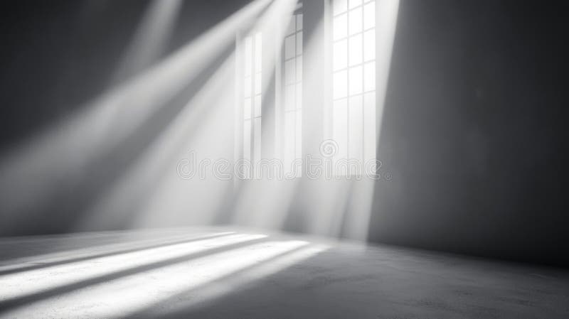 Sunlit Room Interior with Dust Rays Stock Illustration - Illustration ...