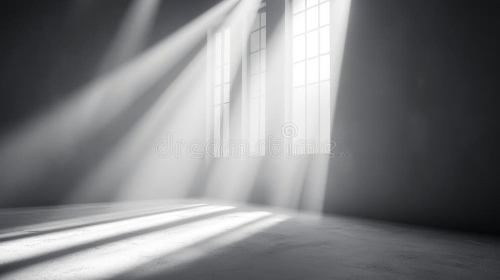 Sunlit Room Interior with Dust Rays Stock Illustration - Illustration ...