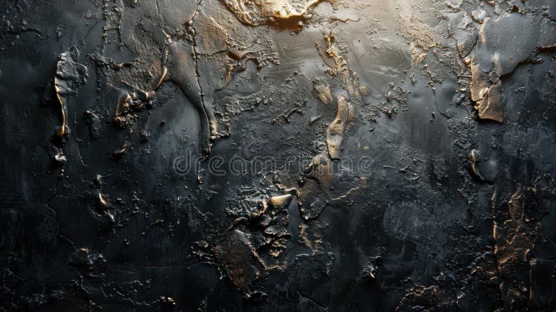 Sunlit Rough Black Wall Texture on Concrete Floor: Modern Design ...