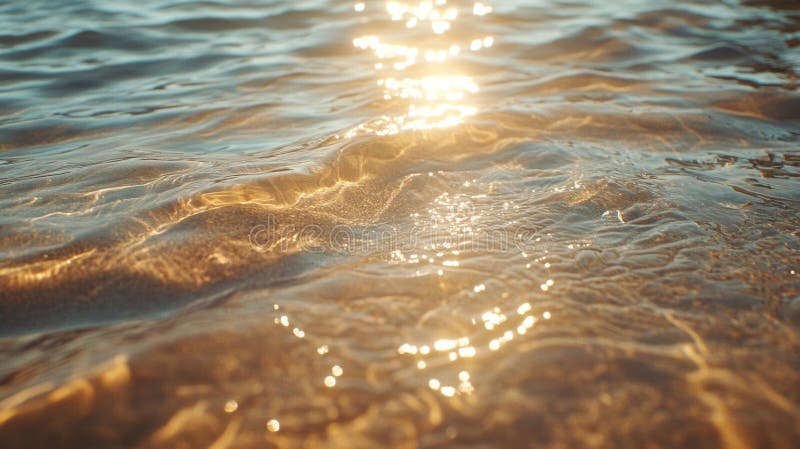 Sunlit Shallow Water Showing Sandy Bottom Stock Illustration ...