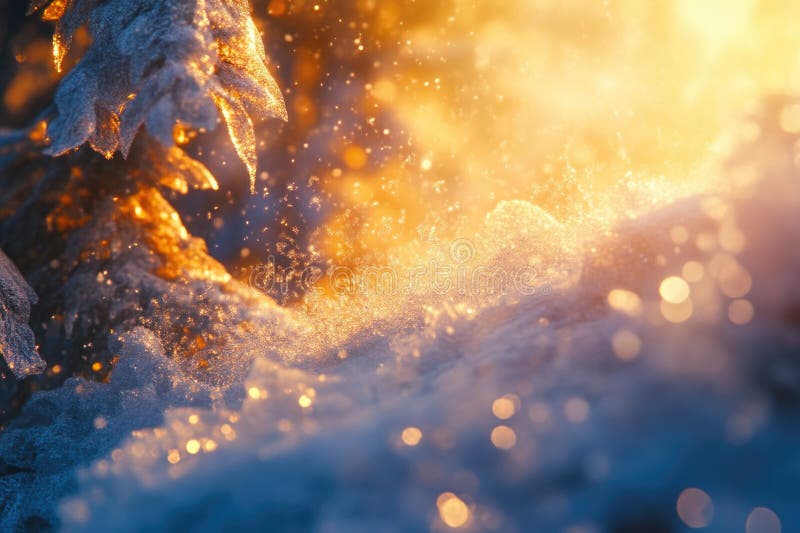 Sunlit Snow Blanketing Quiet Winter Scene. Stock Illustration ...