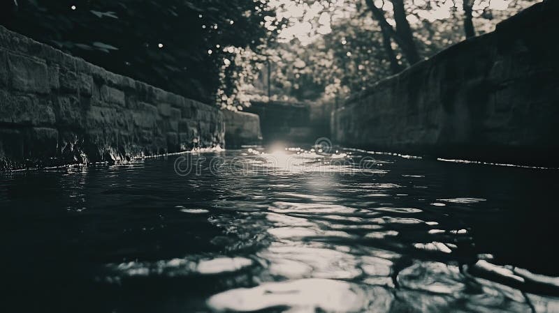 Stone Channel a Moss-covered Tufa Channel with Spring Water Stock Photo ...