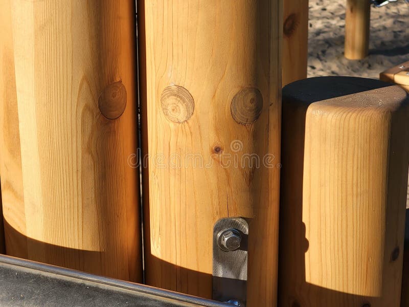 The Sunlit Texture of Logs on the Playground. Stock Image - Image of ...