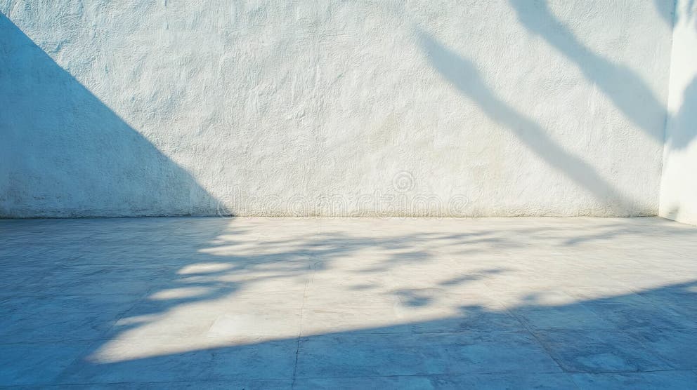 Sunlit Textured Recessed Brick Wall with Shadows for Architectural ...