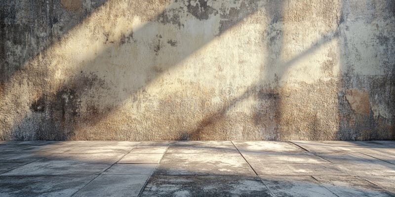 Sunlit Textured Wall: Rough Plaster Surface with Patches of Light and ...
