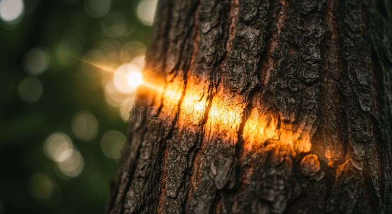 Sunlit Tree Bark Texture Closeup Stock Illustration - Illustration of ...