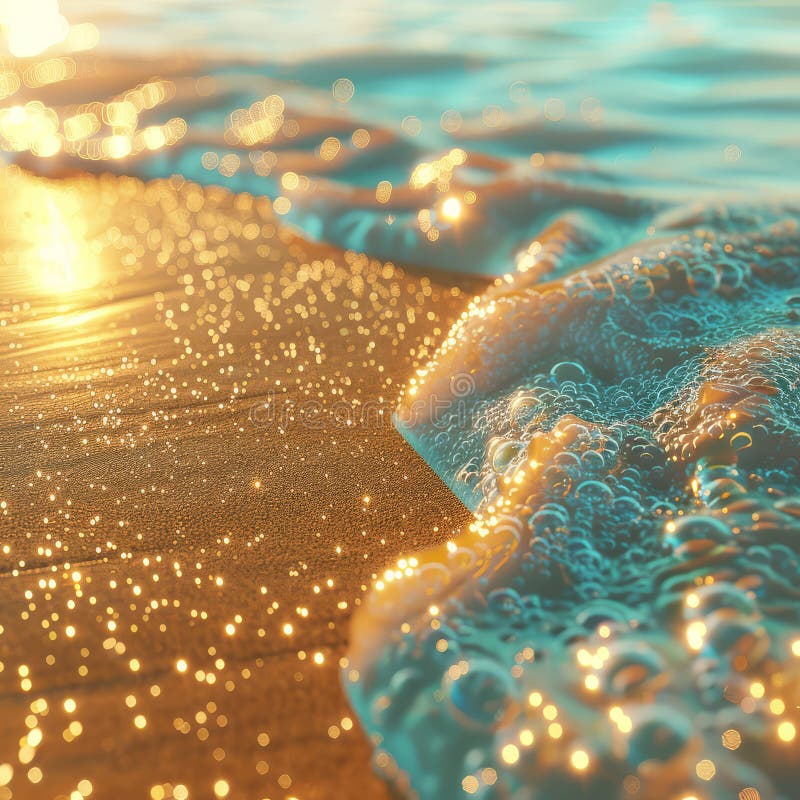 Sunlit Tropical Beach with Clear Blue Water and Waves Stock ...