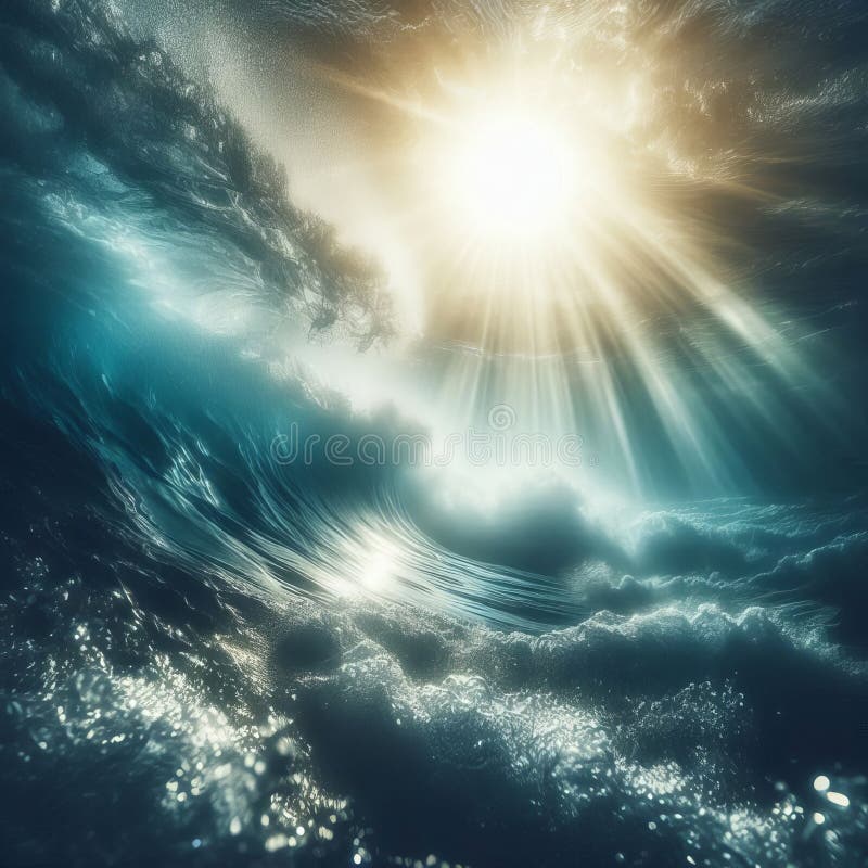 Sunlit Undercurrent a Wave with the Sun Shining through it from Stock ...