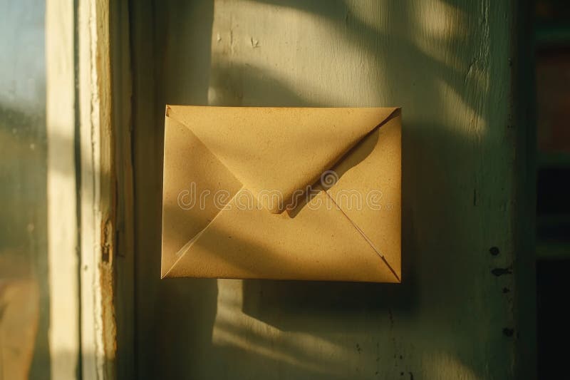 Sunlit Vintage Envelope on Window Sill in Rustic Setting Stock Photo ...