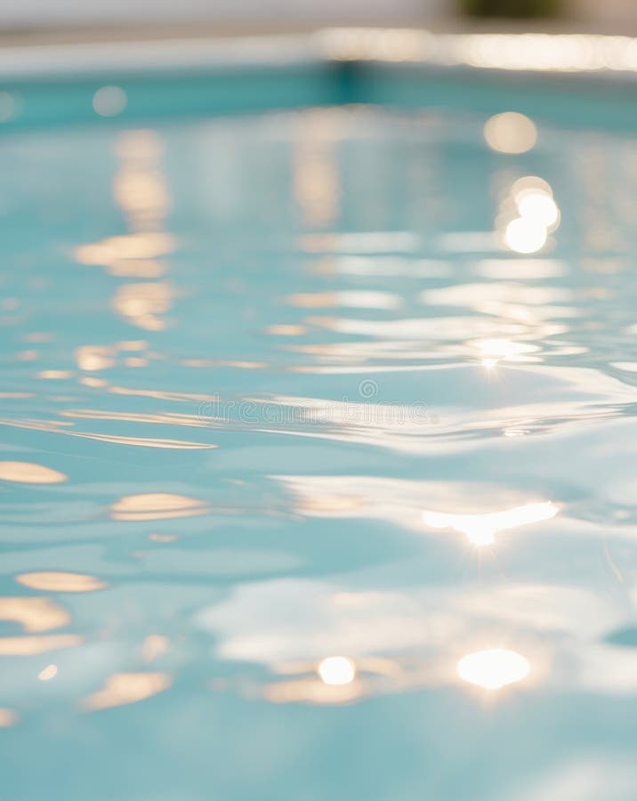 Sunlit Water Reflections in a Swimming Pool. Stock Photo - Image of ...