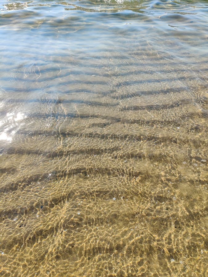 Sunlit Water. Sandy Seabed. Aquatic Rippled Surface, Abstract Texture, Light Patterns Stock ...