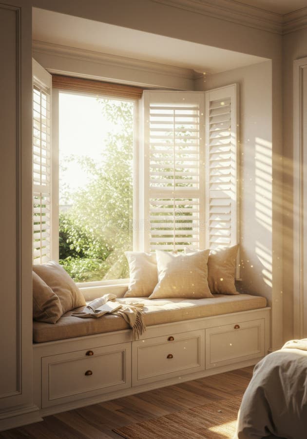 Sunlit Window Seat Cushions Bright Bedroom Stock Photos - Free & Royalty-Free Stock Photos from ...