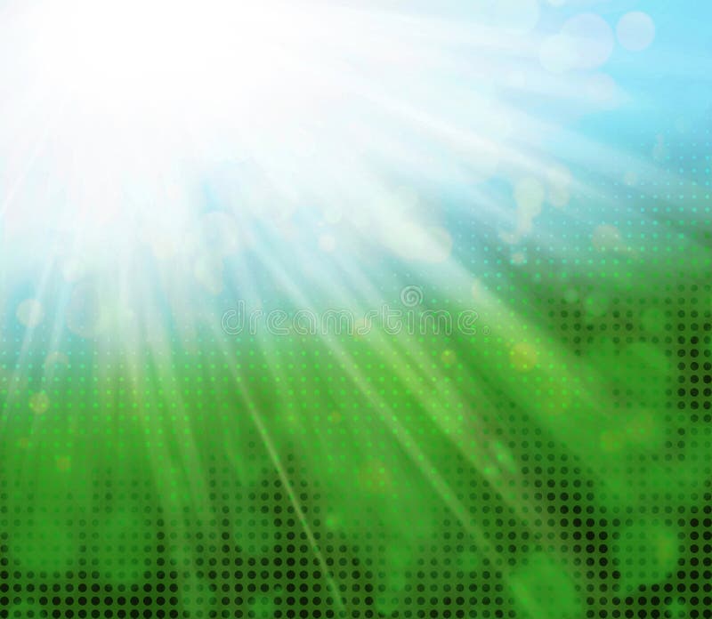 Sunny Abstract Landscape Graphic Stock Illustration - Illustration of ...