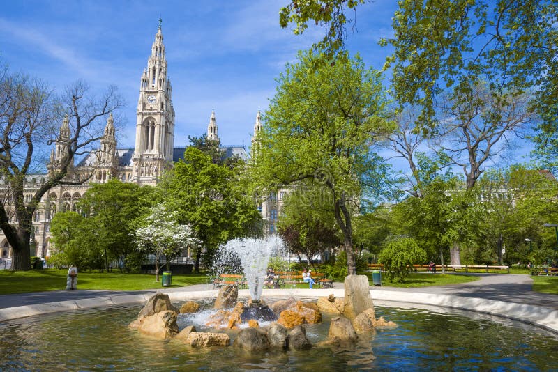 April Day on the Rathaus-park. Vienna, Austria Editorial Photo - Image ...