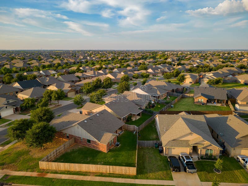 Sunny Areial View of a Beautiful Community Stock Image - Image of ...