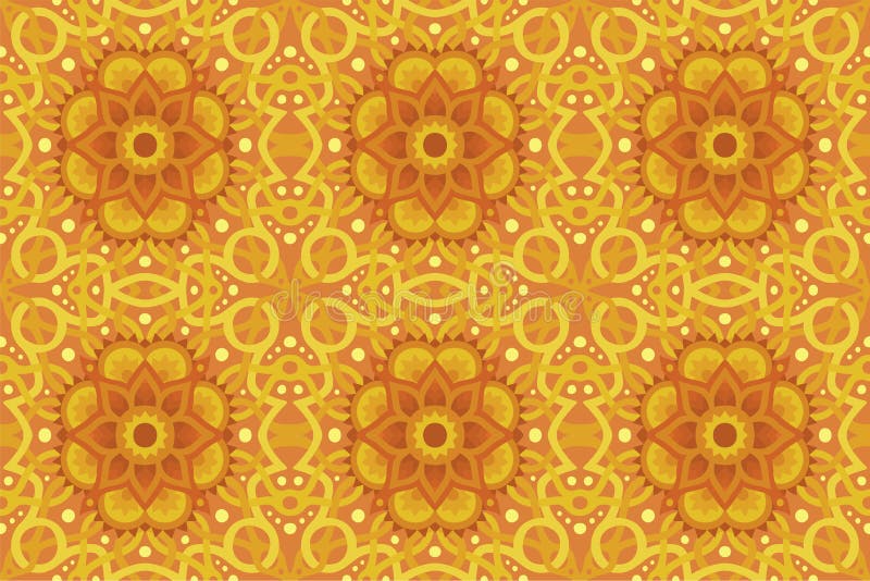Sunny Art with Yellow Abstract Seamless Pattern Stock Vector ...