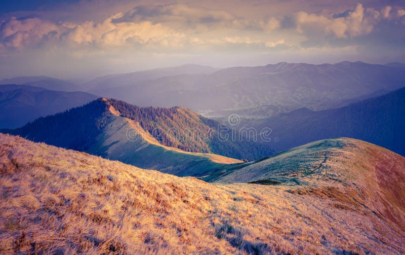 Sunny Autumn Morning in Mountains Stock Photo - Image of nature, autumn ...