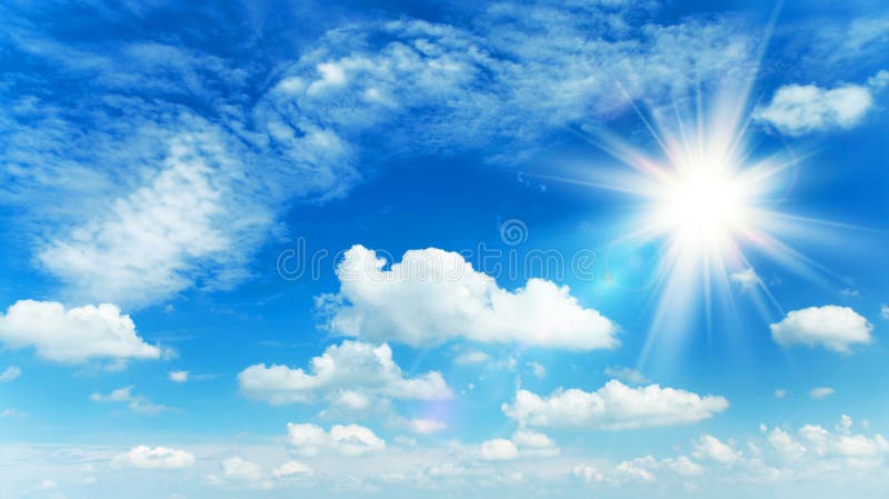 Sunny Background, Blue Sky With Clouds Stock Photo - Image of pattern ...
