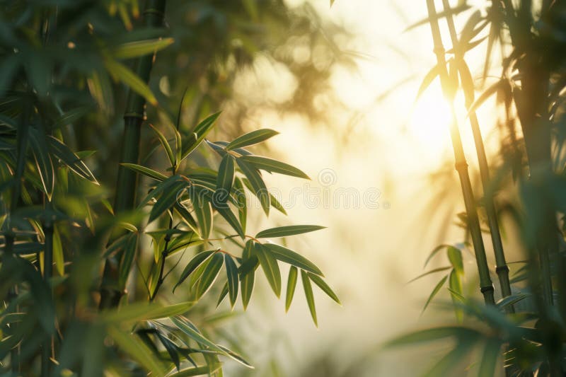 Sunny Bamboo Forest, Tropical Green Landscape Stock Photo - Image of ...