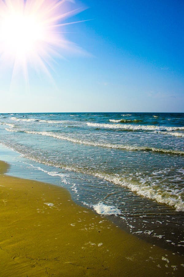 Sunny Beach stock photo. Image of scene, waves, summertime - 10493752