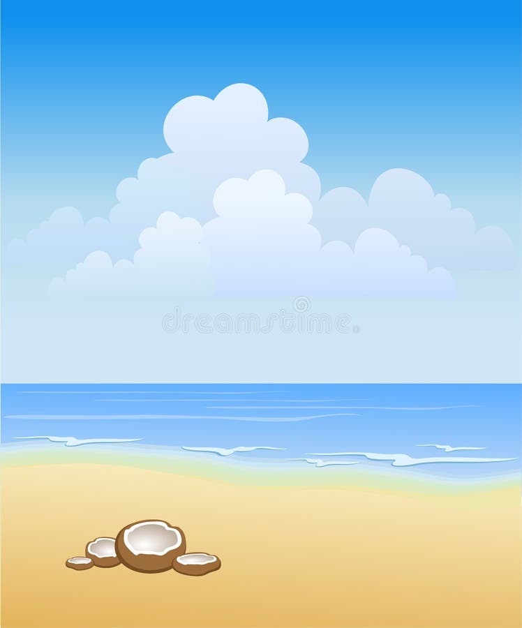 Sunny beach stock vector. Illustration of saltwater, blue - 1095312