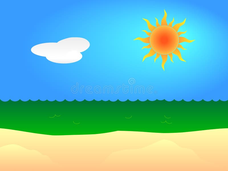 Sunny beach stock illustration. Illustration of waves, sandy - 567326