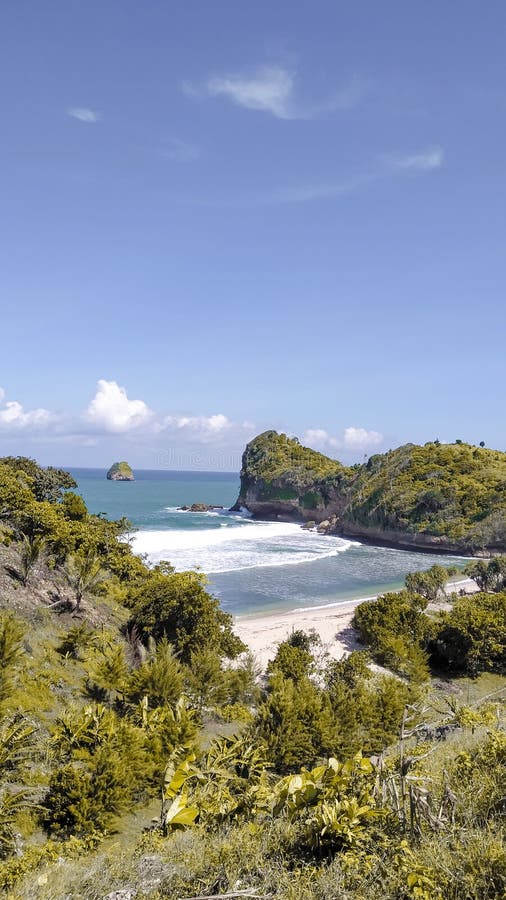 A Sunny Beach in Java South Coast Stock Photo - Image of lockscreen ...