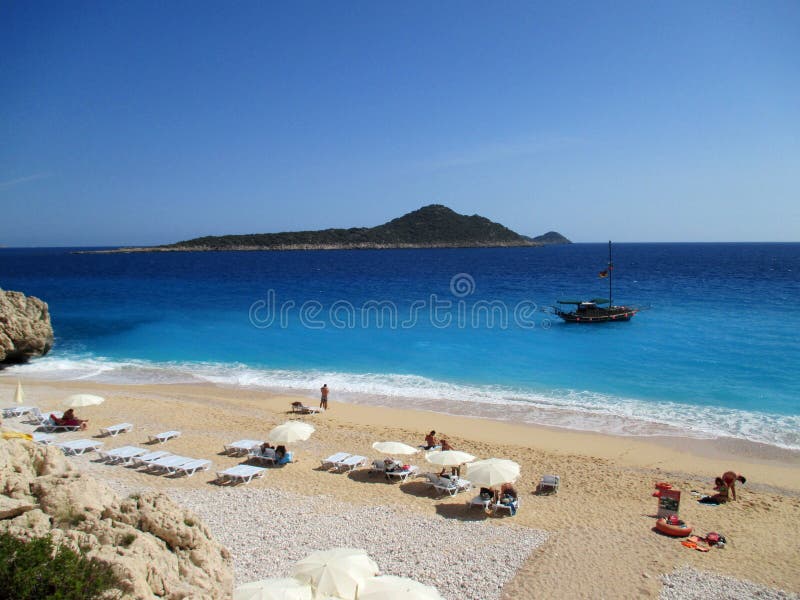 Sunny beach editorial stock image. Image of boat, holiday - 62653699