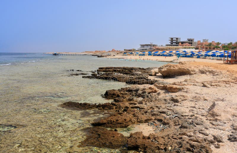 Sunny Beach in Marsa Alam, Egypt Stock Image - Image of coast, blue ...