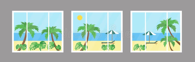 Window Beach View Stock Illustrations – 2,673 Window Beach View Stock ...