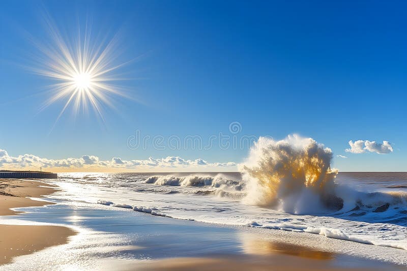 Ocean Wave Explosion stock illustration. Illustration of picturesque ...