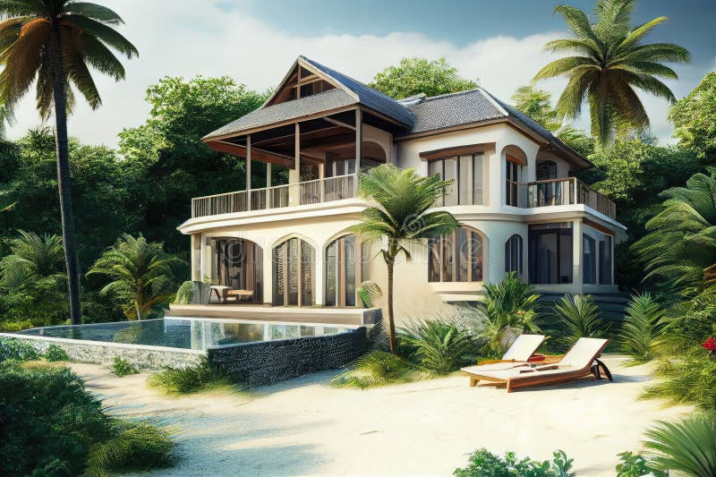 Sunny Beachfront Villa, with Private Pool and Deck, Surrounded by ...