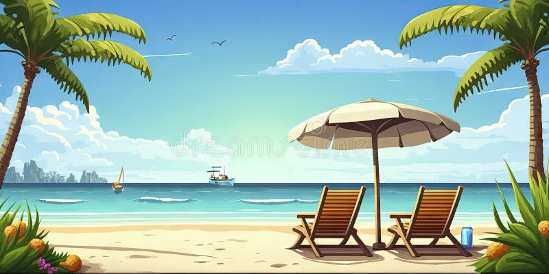 Sunny Beachscape for Your Next Project. Stock Illustration ...