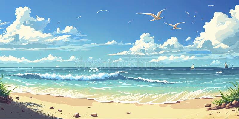 Sunny Beachscape for Your Next Project. Stock Illustration ...
