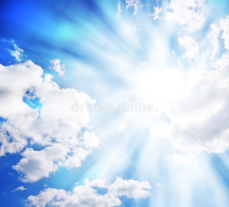 Sunny Blue Cloud Sky stock image. Image of blanket, outside - 9540749