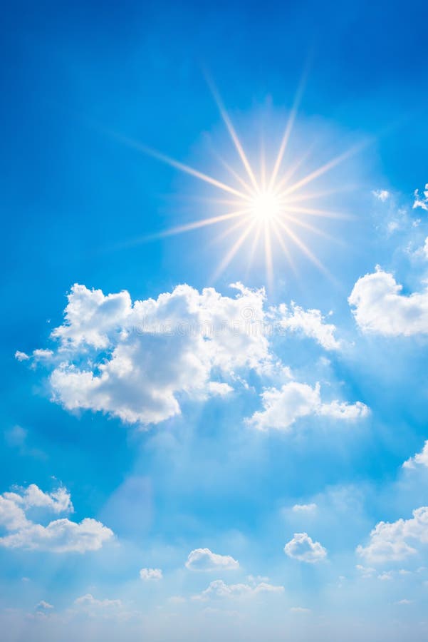 Sunny blue sky stock photo. Image of cotton, bright - 197245940