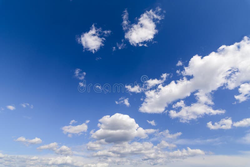 Sunny Blue Sky with Clouds in Spring Time . Stock Photo - Image of ...