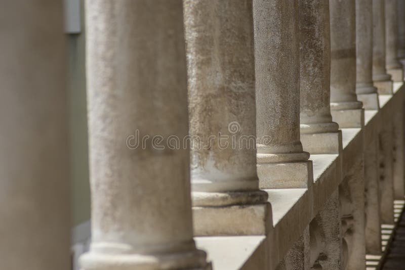 Sunny Building Corridor Colonnade Close Shot Stock Photo - Image of ...
