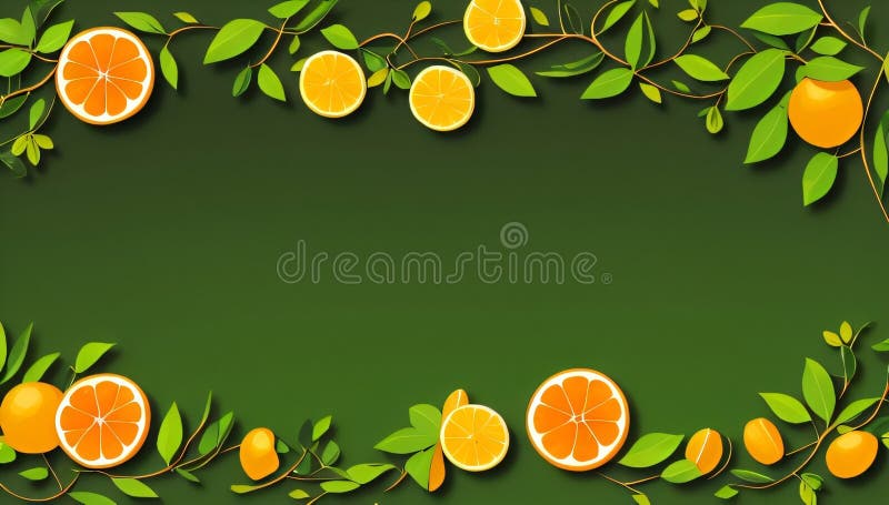 Sunny Citrus Border stock illustration. Illustration of expert - 278147683