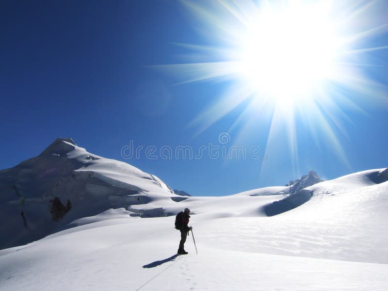 Sunny climb stock image. Image of ridge, mountaineering - 54191891