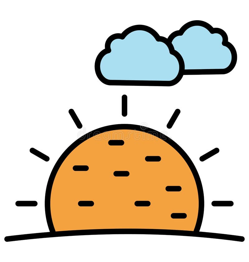 Sunny Clouds Isolated Vector Icon that Can Be Easily Modified or Edit ...