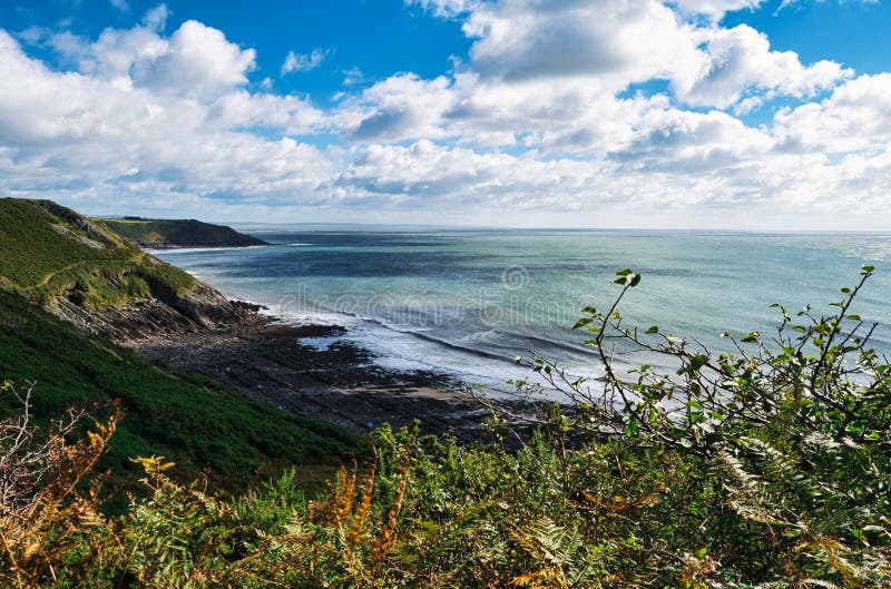 Sunny Coast Line Cliff Top View. Stock Photo - Image of line, beach ...