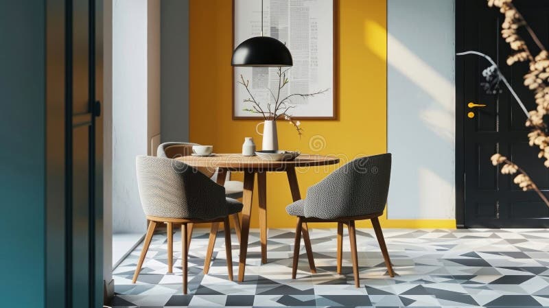 Sunny Corner Dining Space with Modern Minimalist Design Featuring ...