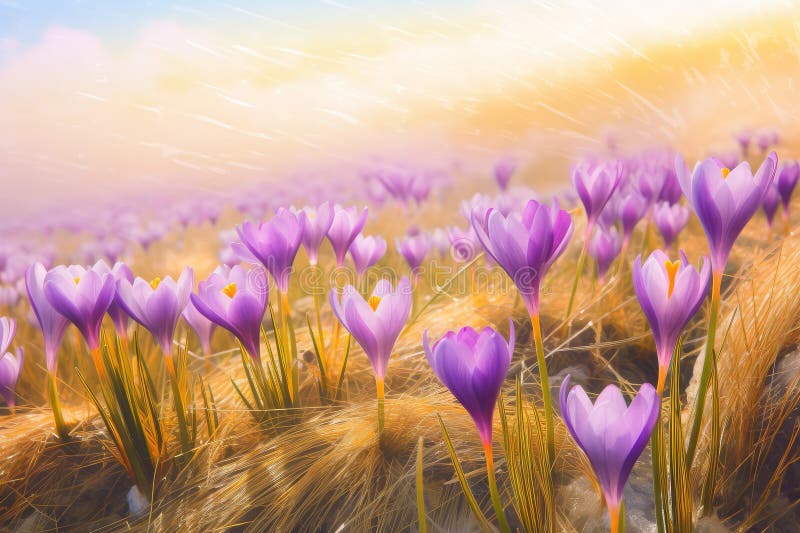 Crocus field stock photo. Image of bulbs, nature, macro - 11386