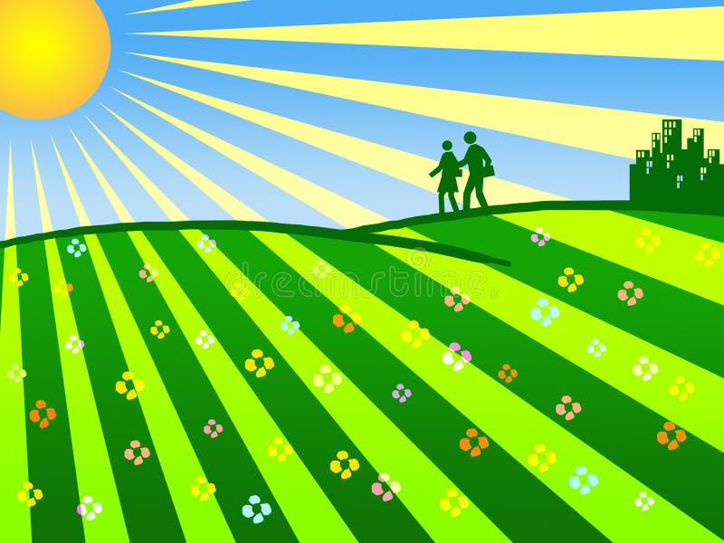 Sunny day stock illustration. Illustration of stylized - 9063886