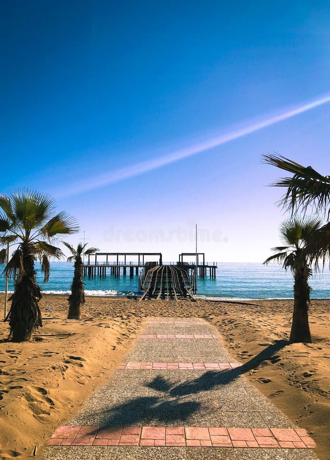 Sunny day stock image. Image of belek, relax, pier, sand - 170799377