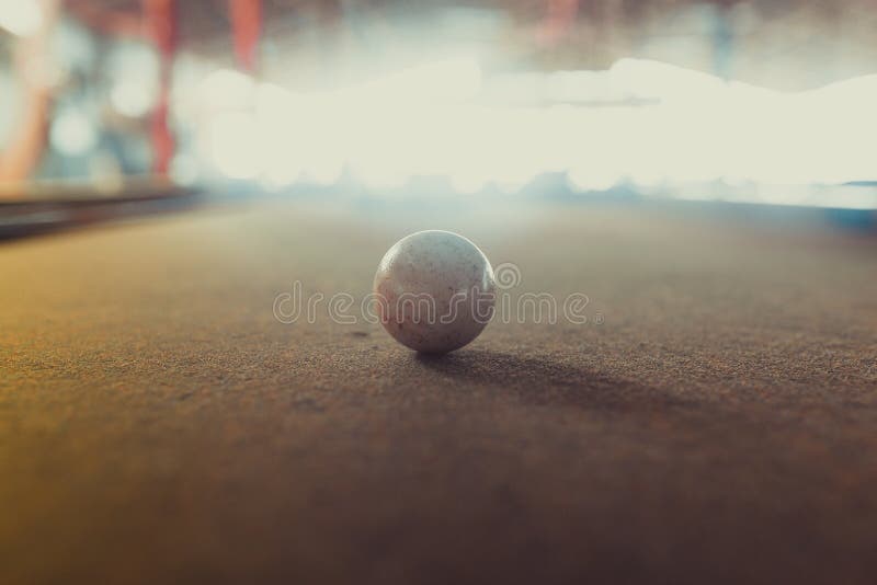 Billiards Balls on Green Table, Game in Summer Day Stock Photo - Image ...